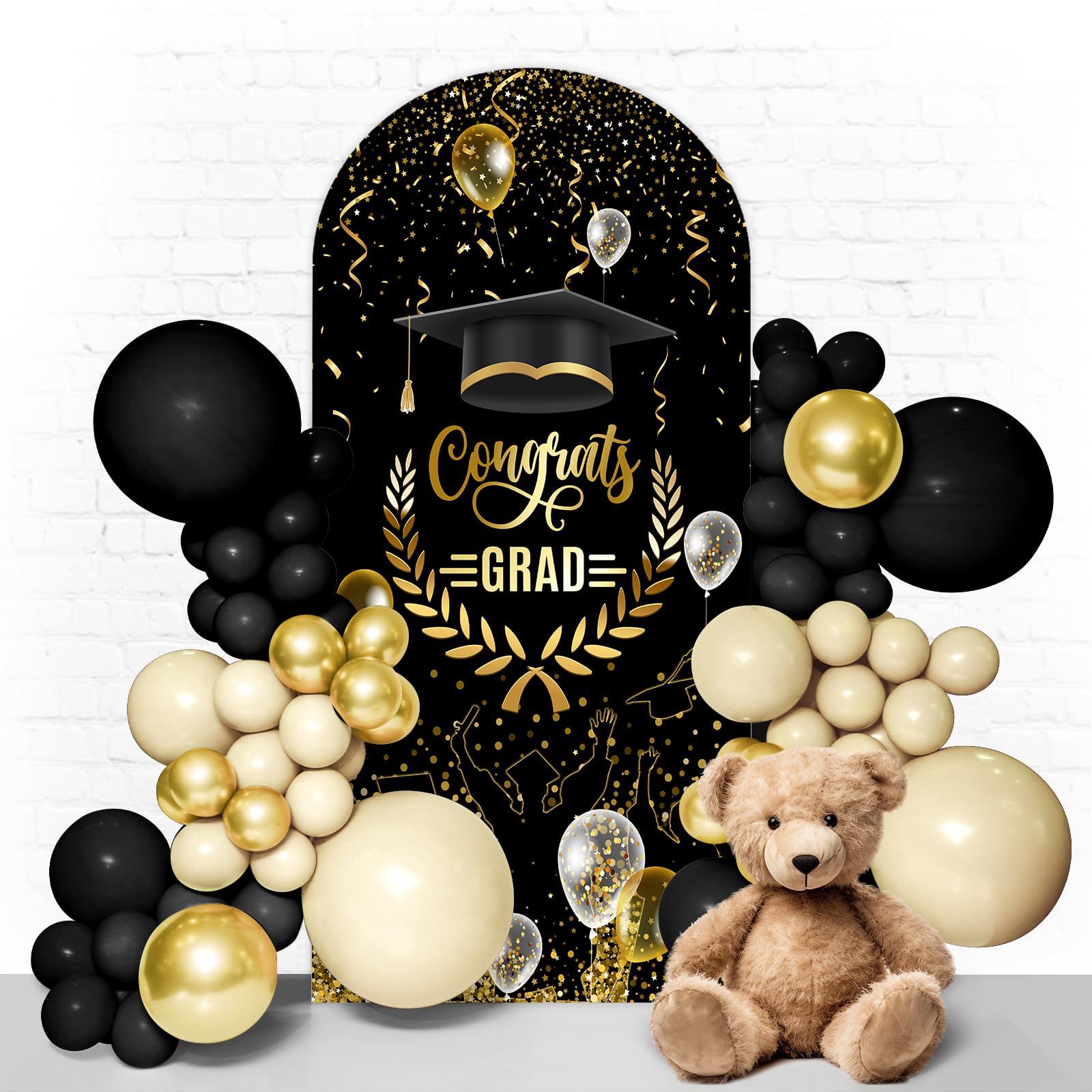 Amazon.com : 2024 Graduation Arch Backdrop Stand Cover 7.2ft Congrats ...