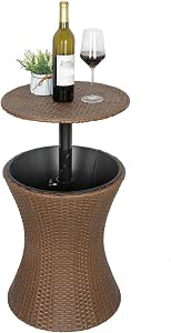 Amazon.com: MAXCBD Outdoor Patio Backyard Pool Brown Rattan Wicker Ice ...
