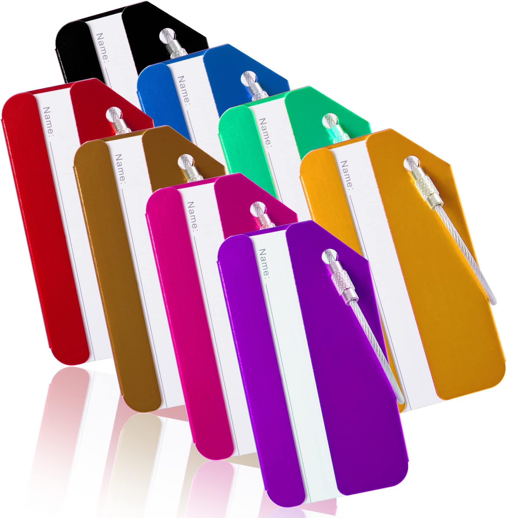 Amazon.com: 8 Pack Luggage Tag, Aluminum Luggage Tags Set with Name ID ...