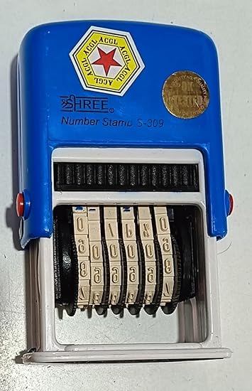 ACGL (2MM) Number Stamp – 6 Digits (Incl. ₹, Kg, No.) | Blue Ink | Self ...