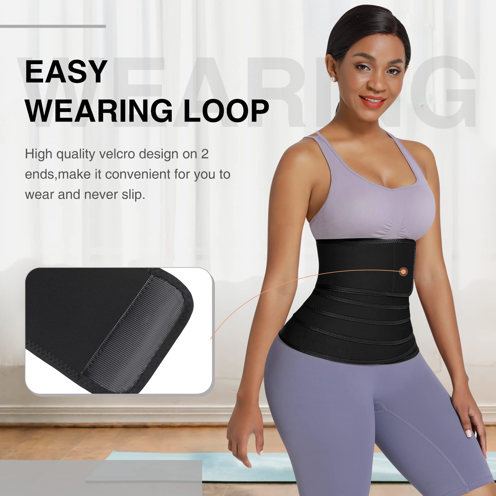 FeelinGirl Waist Trainer for Women Bandage Wrap Sauna Belt Long Torso ...