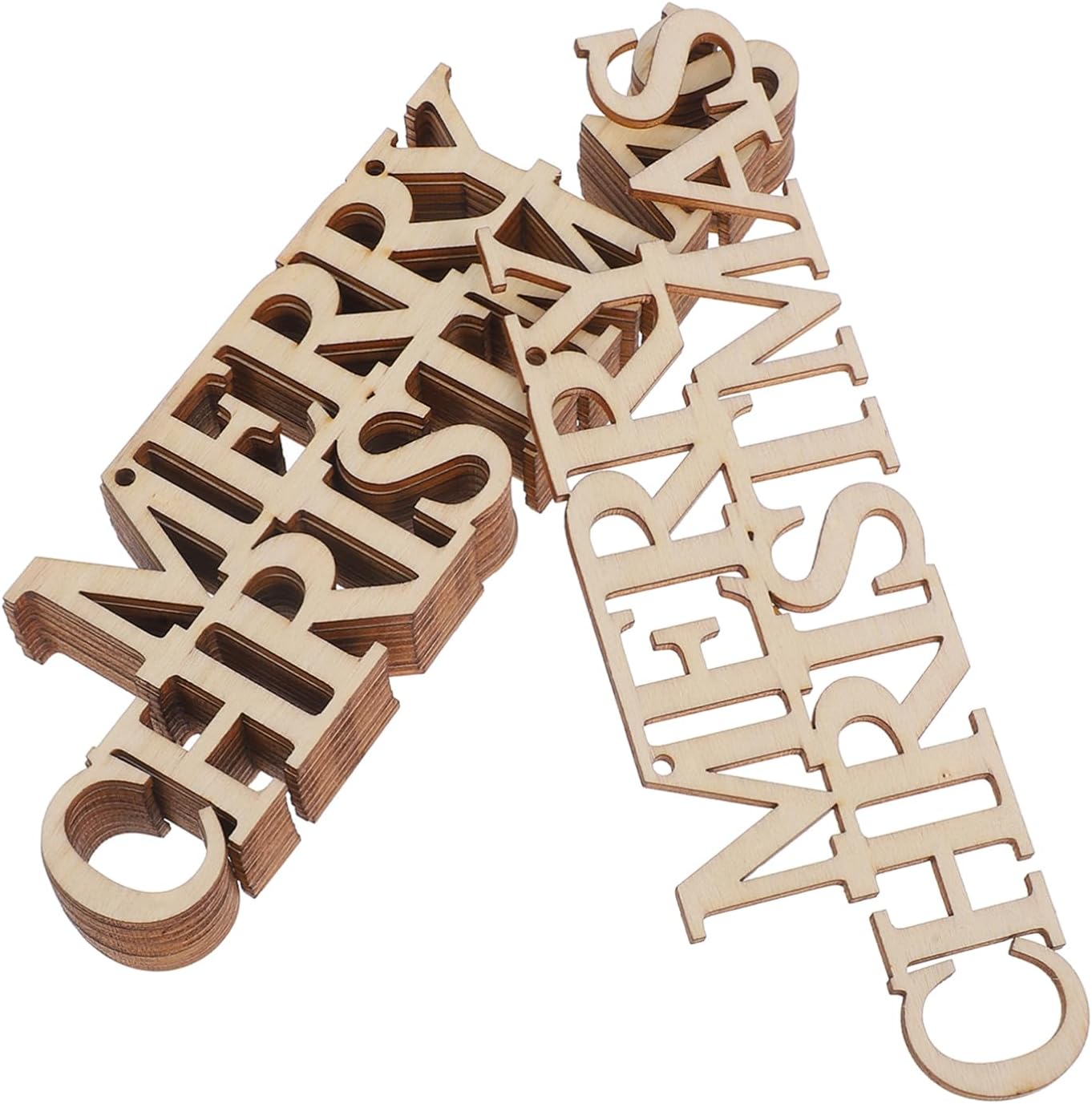 Amazon.com: SEWACC Merry Christmas Wood Cutout: 20pcs Mini Wooden ...