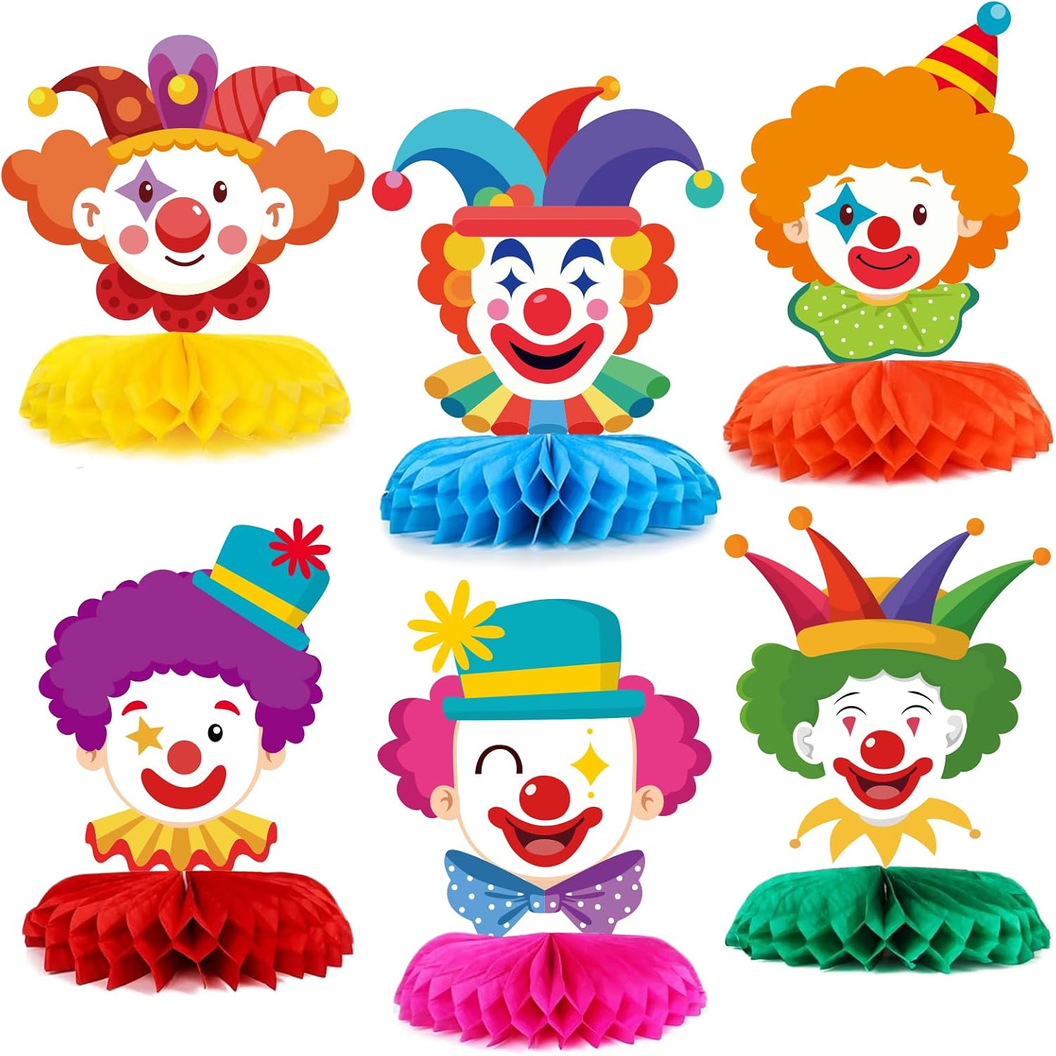 Karneval Deko, 6 Stück Clown Deko Karneval - Faschingsdeko Tisch ...