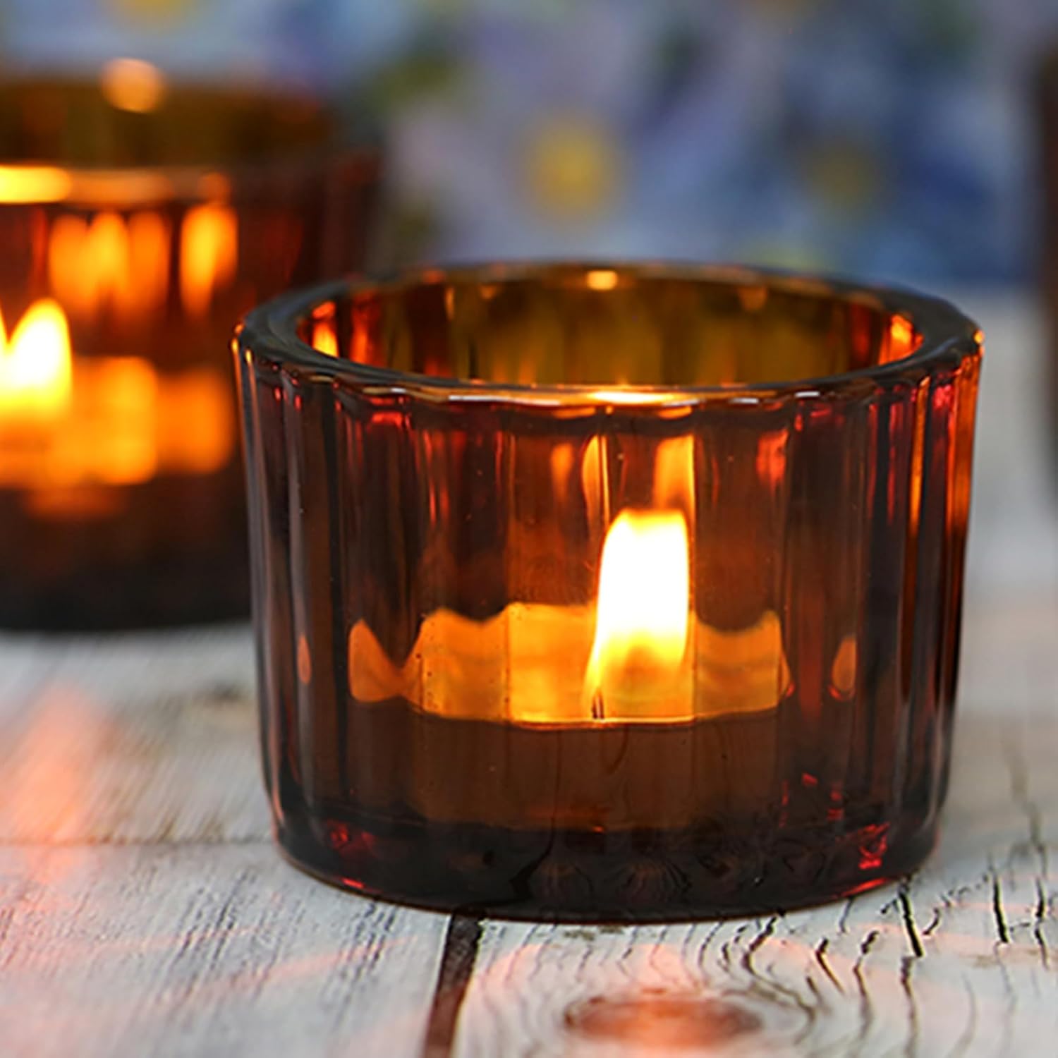 Amazon.com: MYSENLAN Clear Votive Candle Holders Set of 12, Glass ...