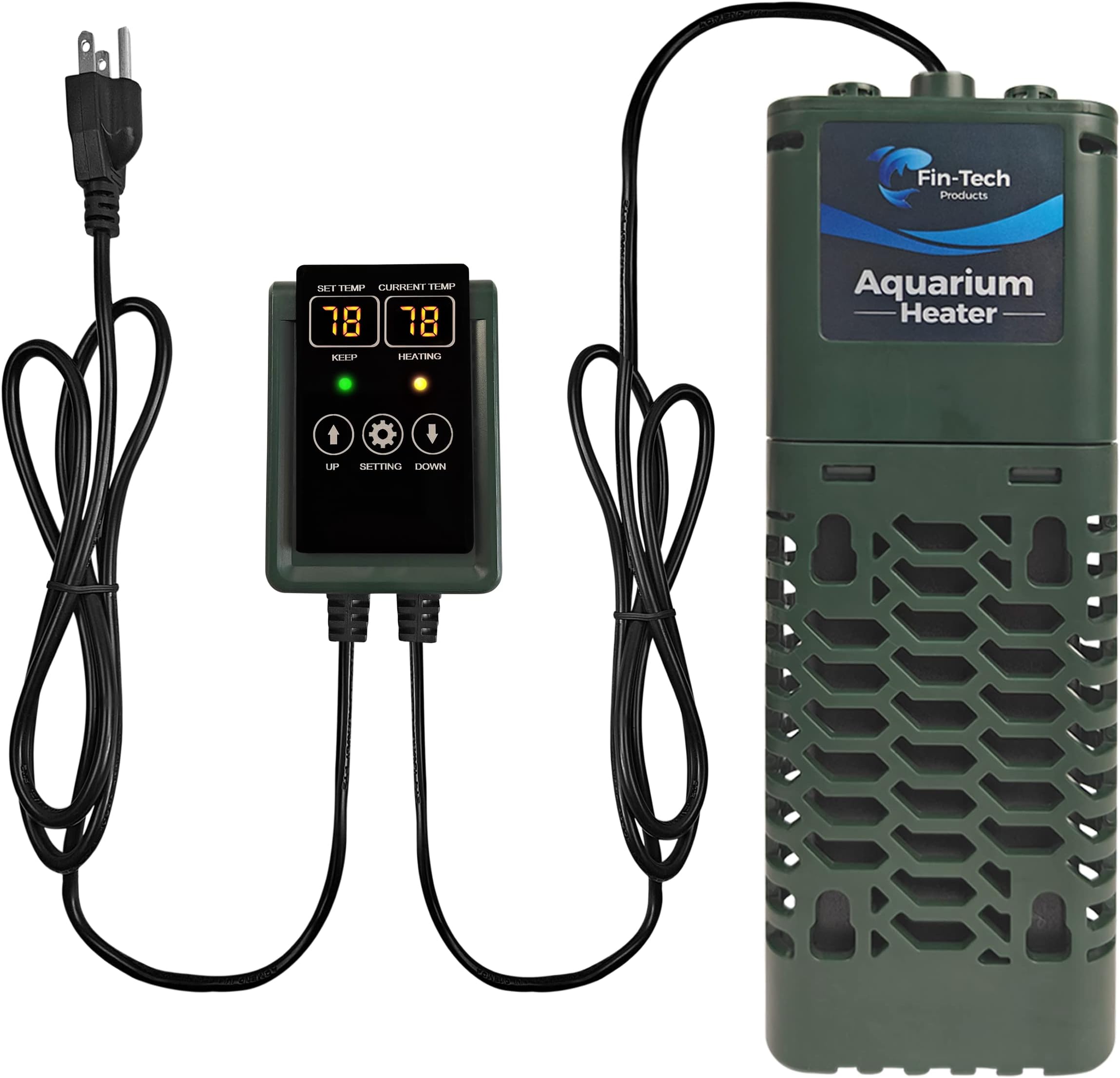 Amazon.com: Fin-Tech 65-135 Gallon Aquarium Heater - 500 Watt Fish Tank ...