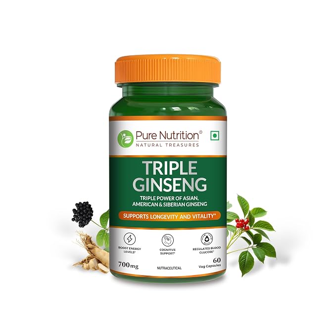 Pure Nutrition Triple Ginseng 700mg – 60 Capsules | Korean Red Panax ...