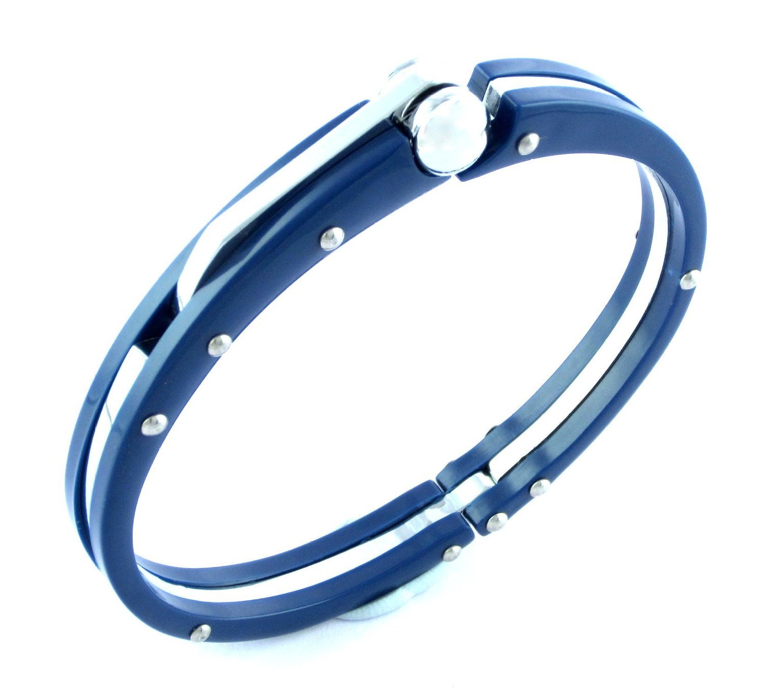 Buy Zivom® Toughened Fibre Neon Navy Blue Rubber Bracelet For Men at ...