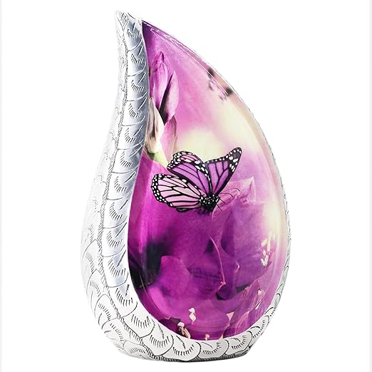 M MEILINXU Butterfly Decorative Urn, Funeral Cremation Urns for Human ...