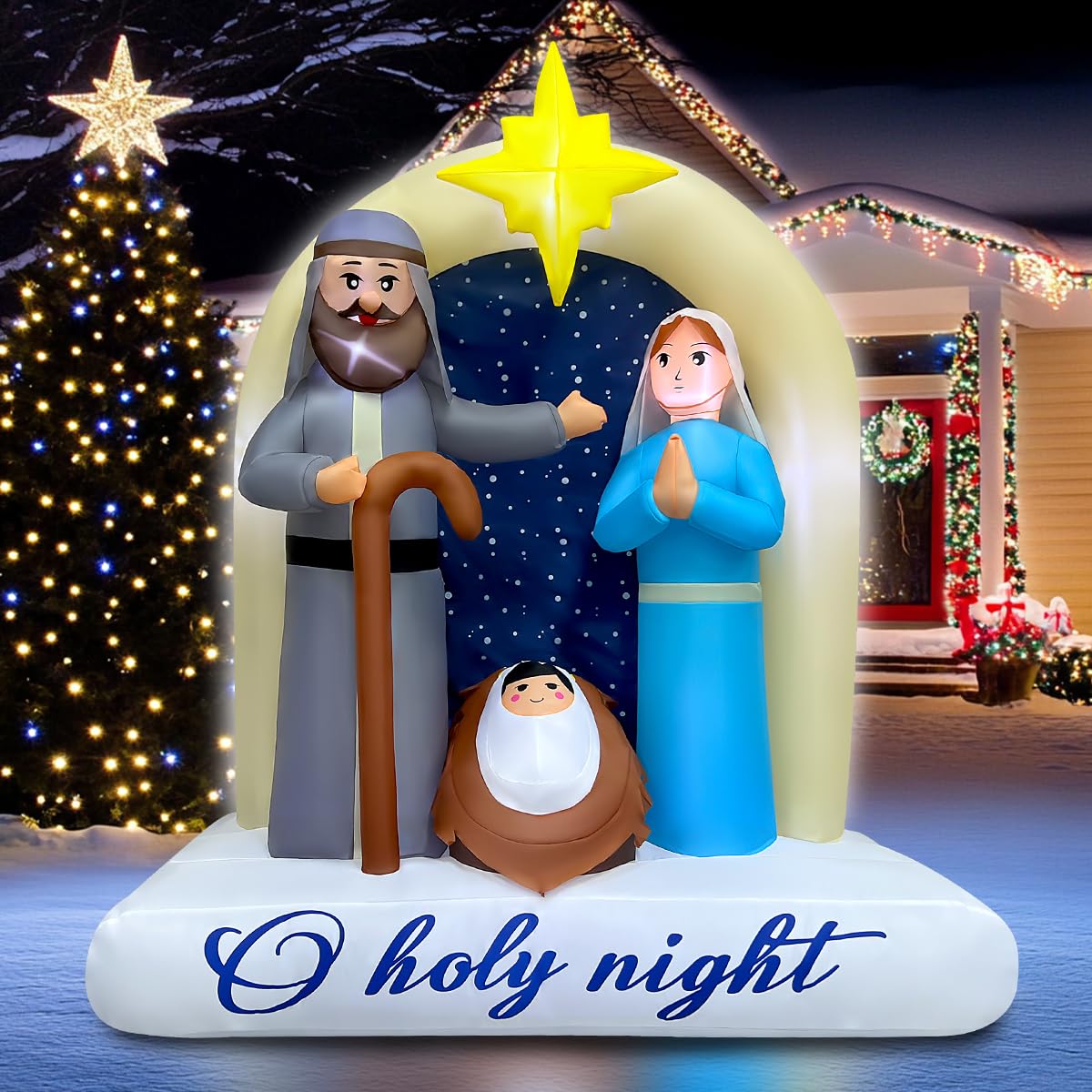 Snapklik.com : 6ft Christmas Inflatables Nativity Scene Outdoor ...