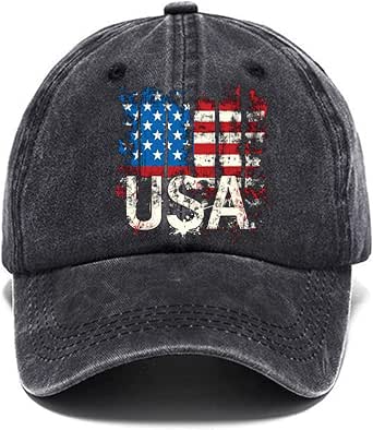 Amazon.com : Men's USA American-Flag Baseball Hats Classic Embroidery ...