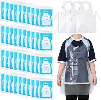 Amazon.com: Velmitten 400 Pack Plastic Disposable Aprons Adults 24 x 37 ...
