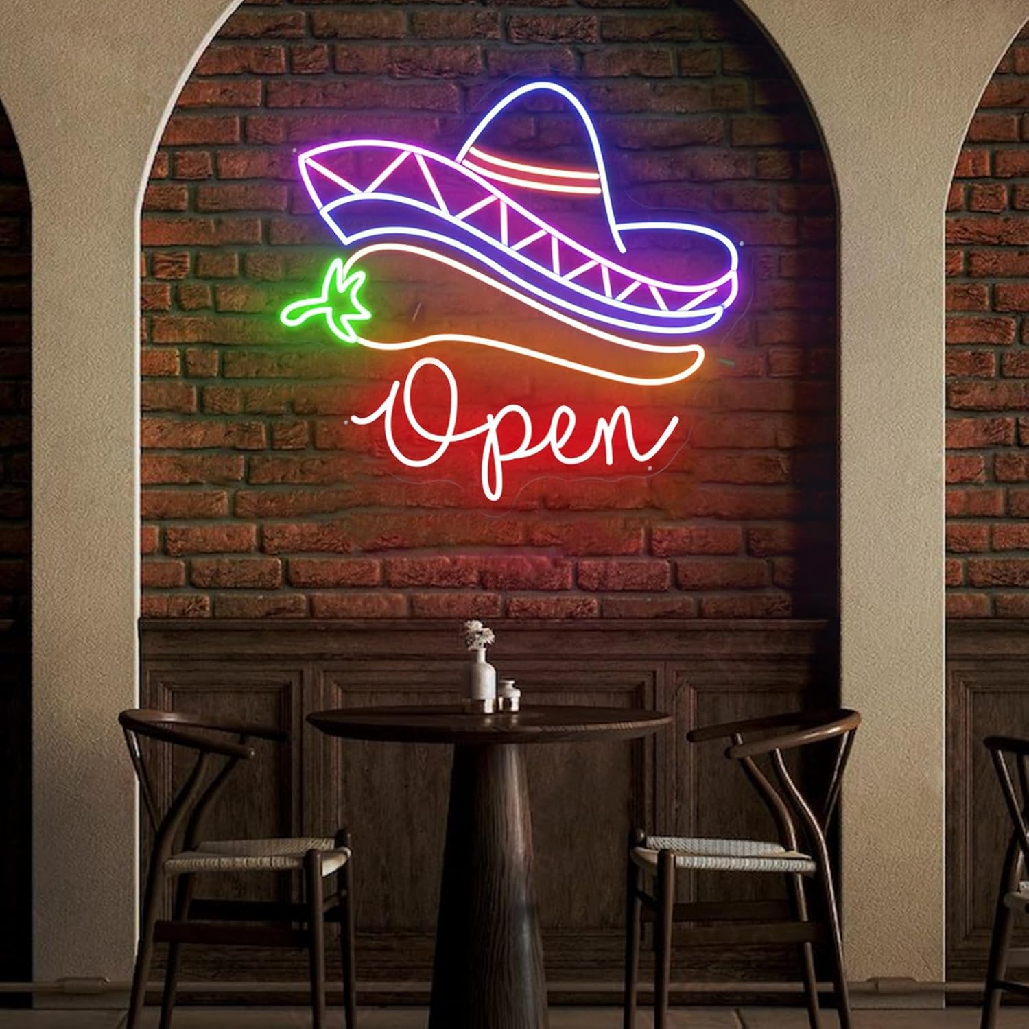 Amazon.com : Mexican Hat Open Neon Sign 20 inches Led Mexican Food ...