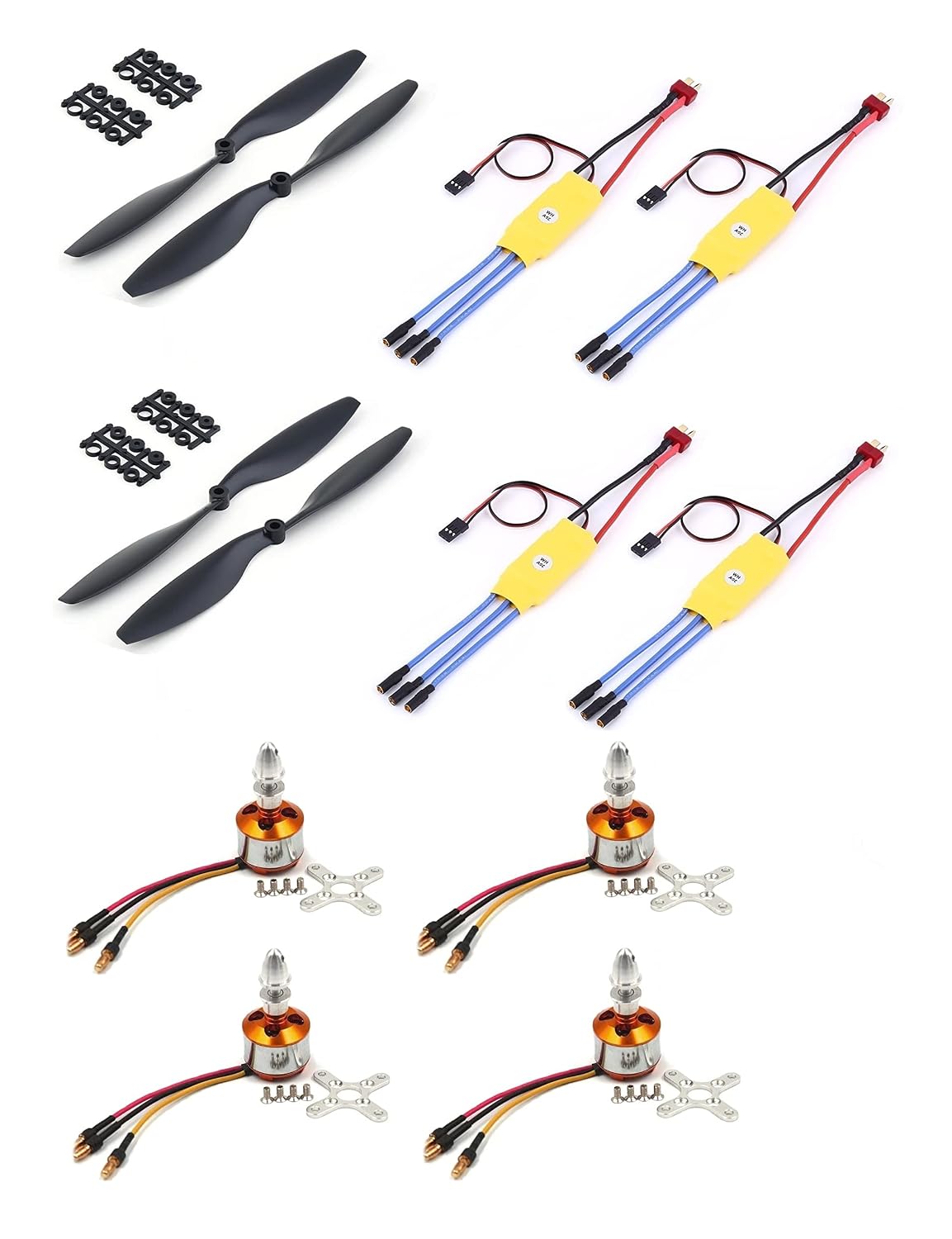 4pcs x BLDC Brushless Motor A2212 2200KV 30A ESC 1045 Propeller set ...