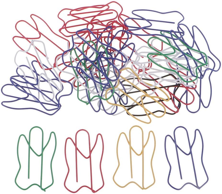 Amazon.com : 50pcs Paper Clips Tooth Shape Clips Stationery Clips ...