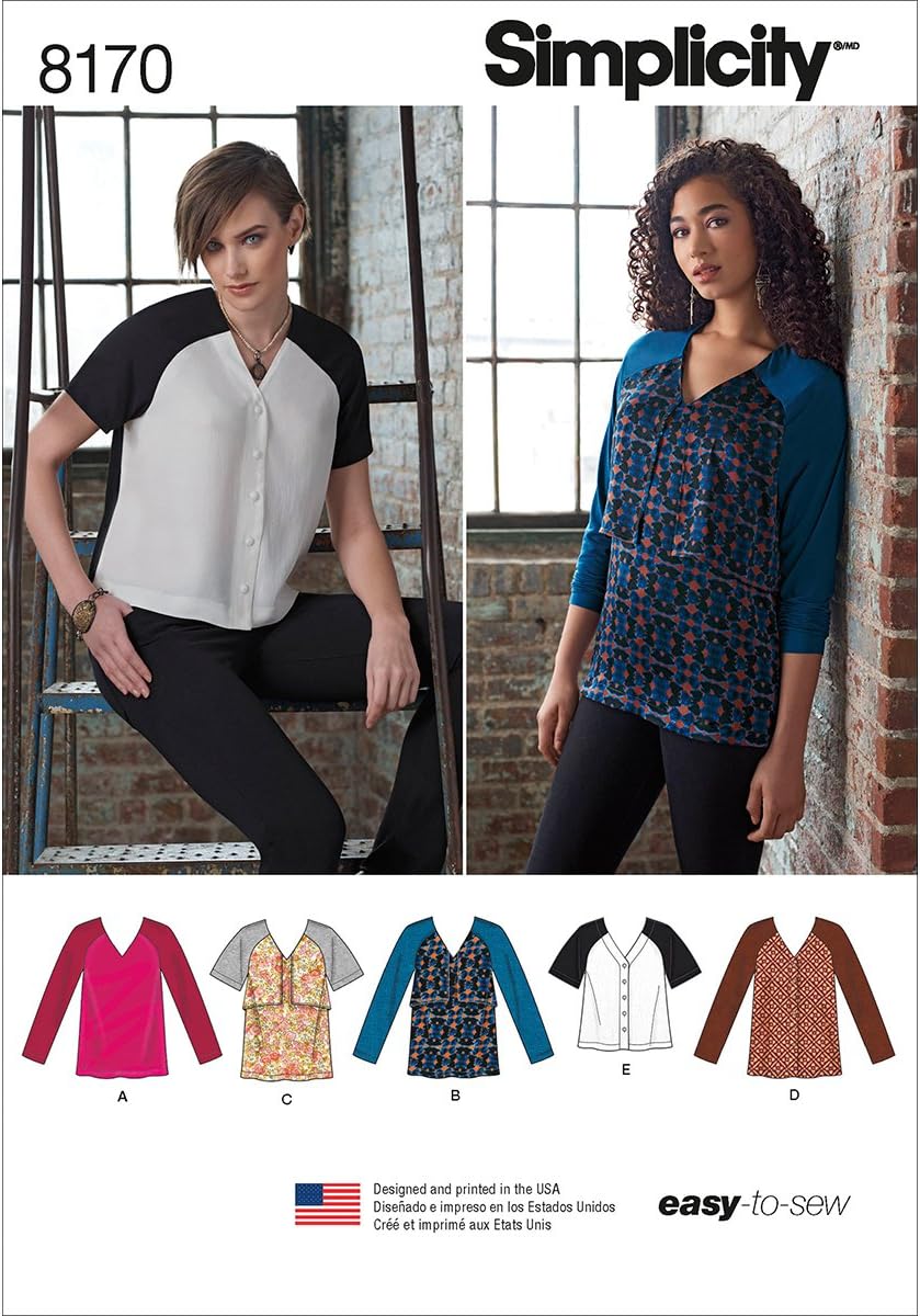 Amazon.com: Simplicity 8170 Easy to Sew Women's Tunic Sewing Pattern ...