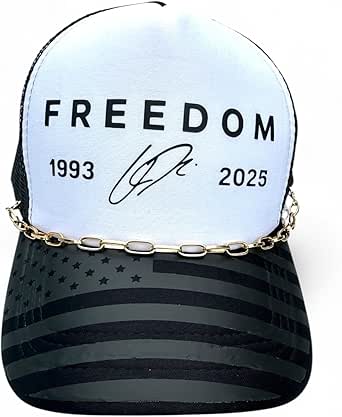 Amazon.com: Freedom Charlie Kirk Trucker Hat with Flag on The Brim ...