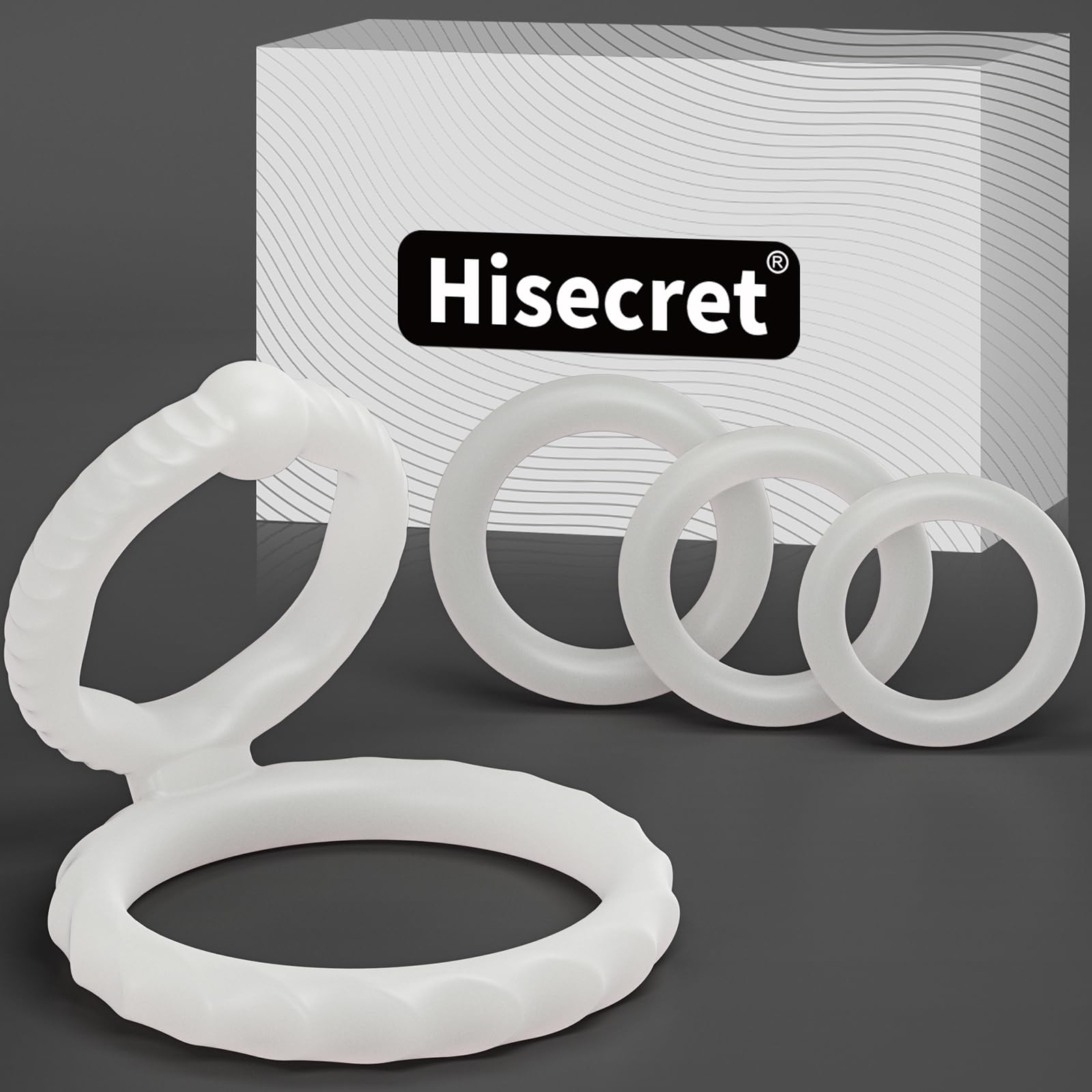 Amazon | Hisecret ペニスリング コックリング 4点セット リング シリコン製 3種類の内径 高弾力 多重束縛 男性用 ...