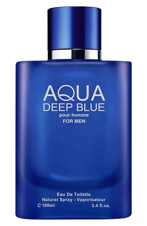 Amazon.com : A CENTER Aqua Deep Blue Cologne for Men Natural Spray ...