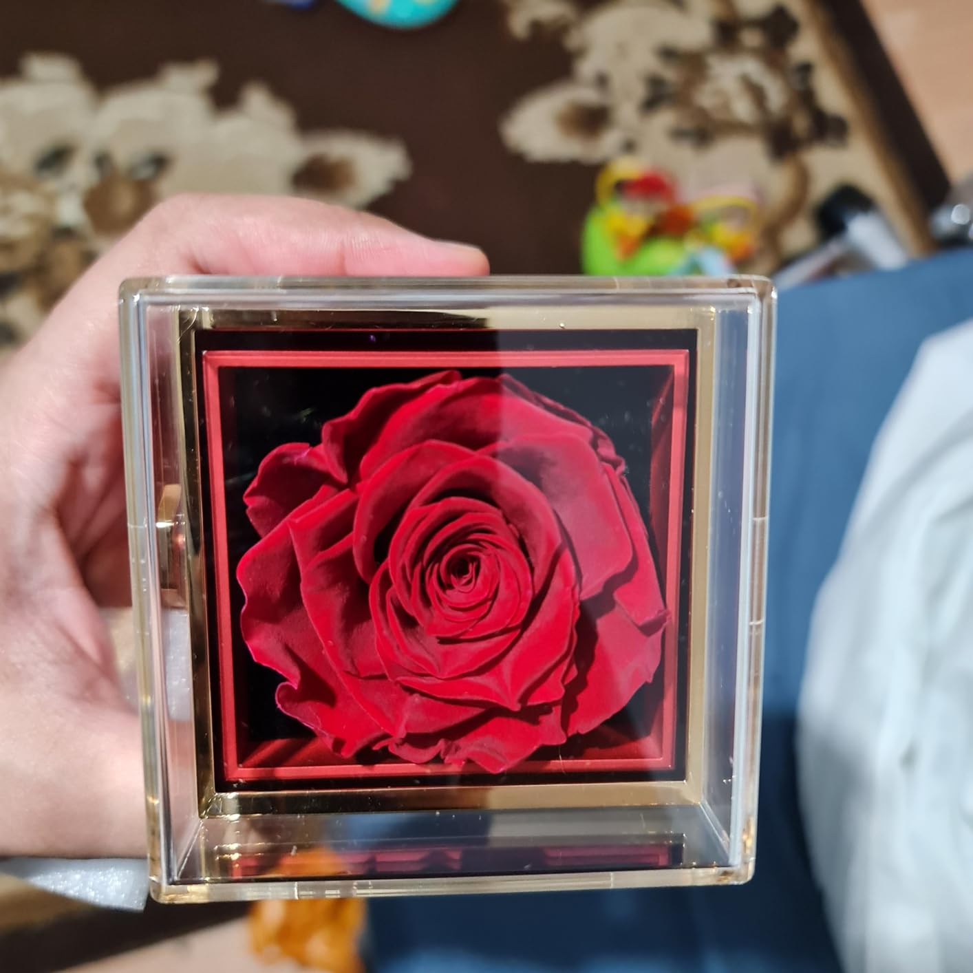 Tuocal Preserved Real Rose for Her, Gift Box with I Love You Necklace ...