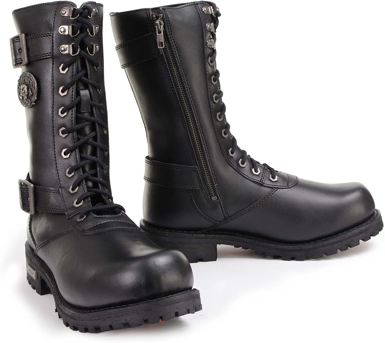 Amazon.com: Xelement X19409 Men's Black Fury 12-Inch Leather LaceUp ...