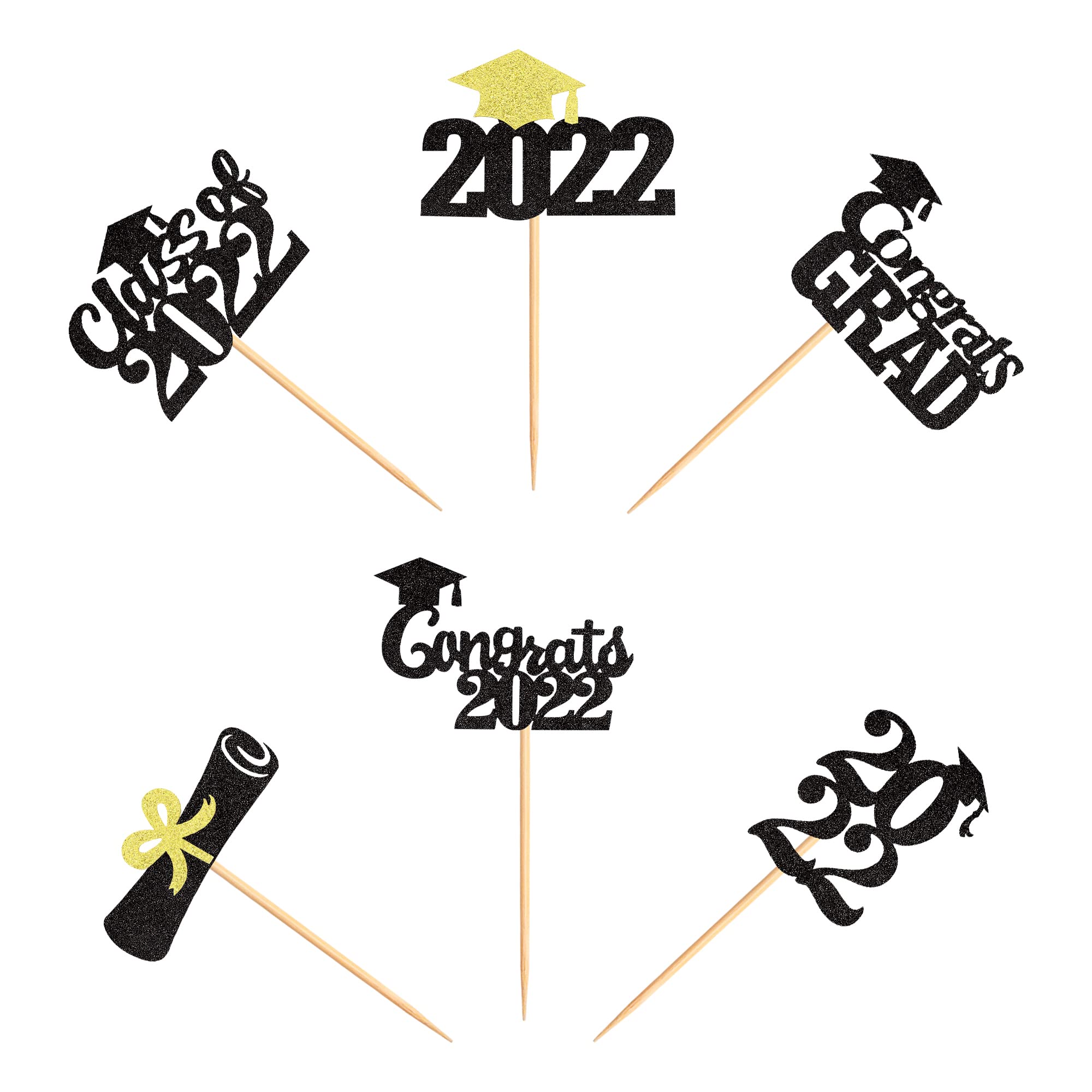 Blumomon24pcs 2022 Cupcake Toppers Graduation Toppers For Cupcakes ...
