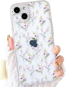 Amazon.com: NITITOP Compatible with iPhone 13 Mini Case Clear Cute Stylish Flower Floral Design ...