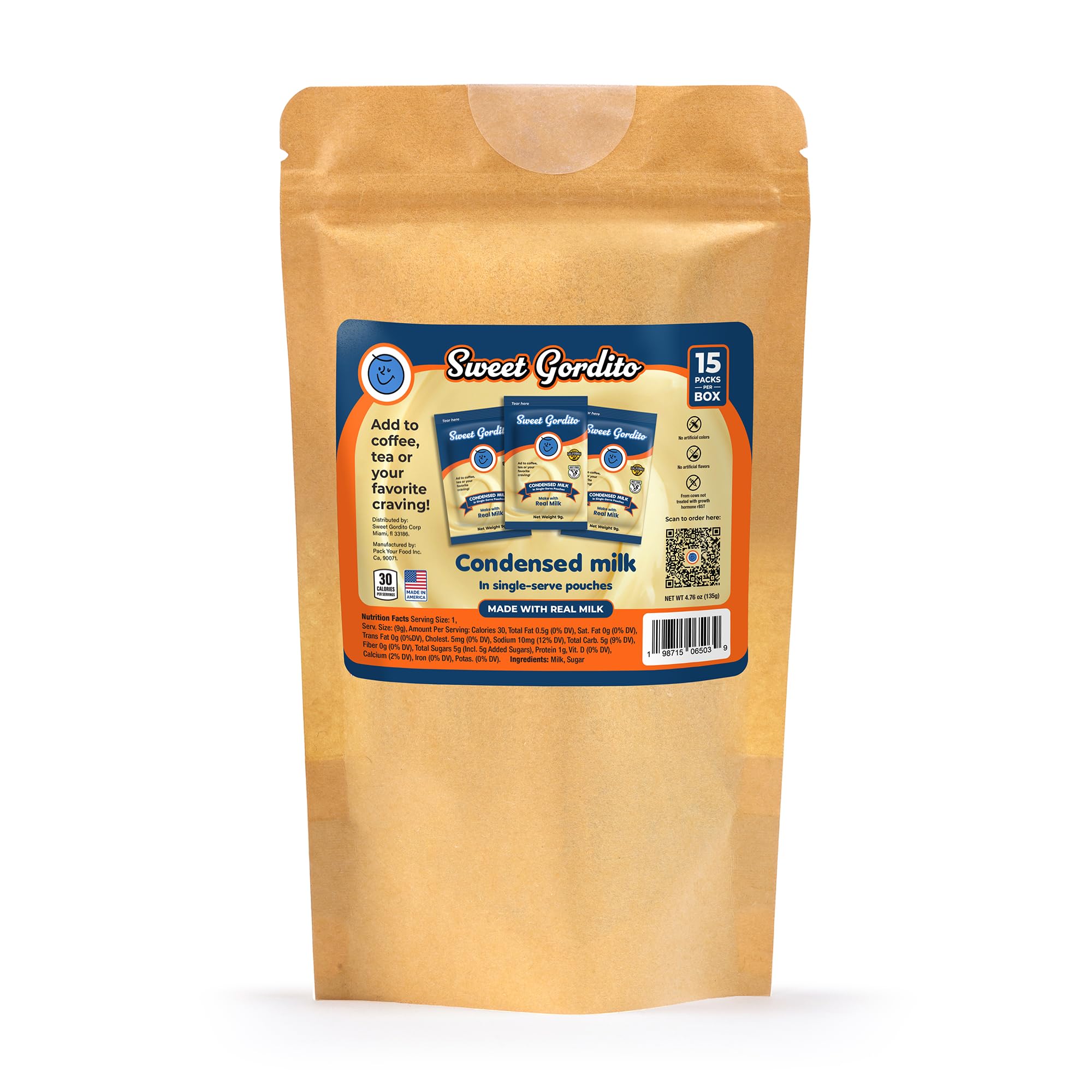 Amazon.com : Condensed Milk Sachets Ziplog (15 pack) - Ideal for coffee ...