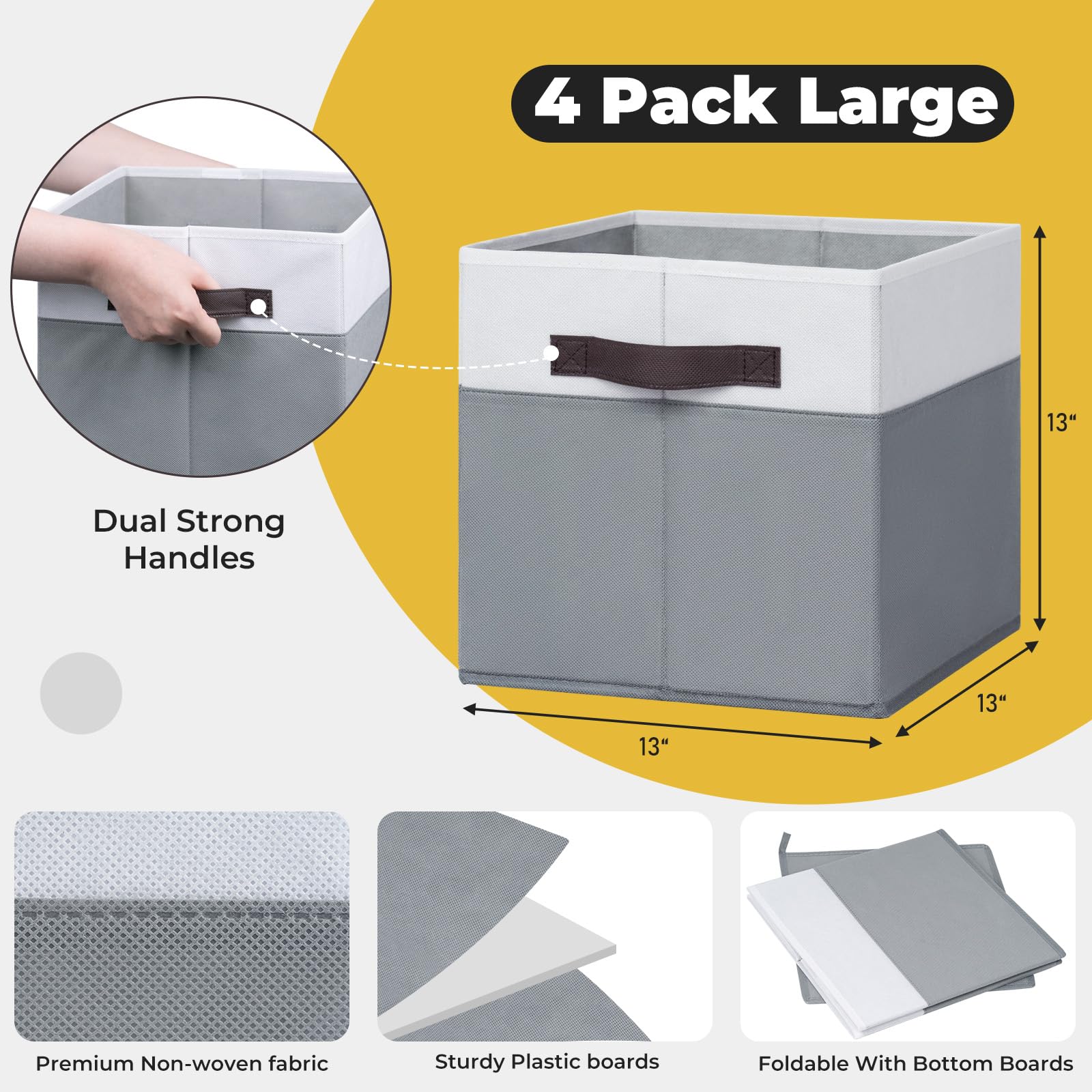 Snapklik.com : Criusia Fabric Storage Cubes - 13 Inch Large Storage ...