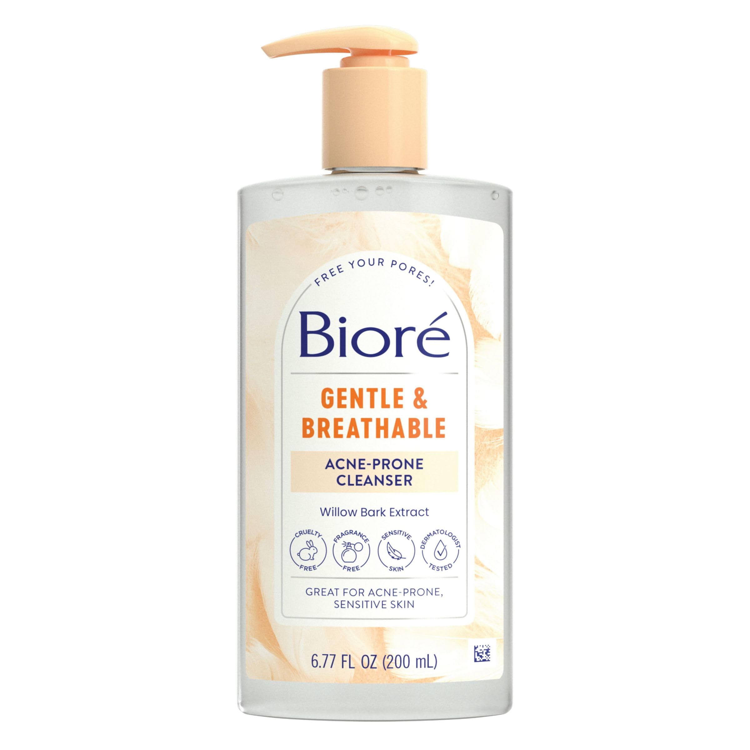 Amazon.com: Bioré Gentle & Breathable Acne Face Wash, Gentle Face ...