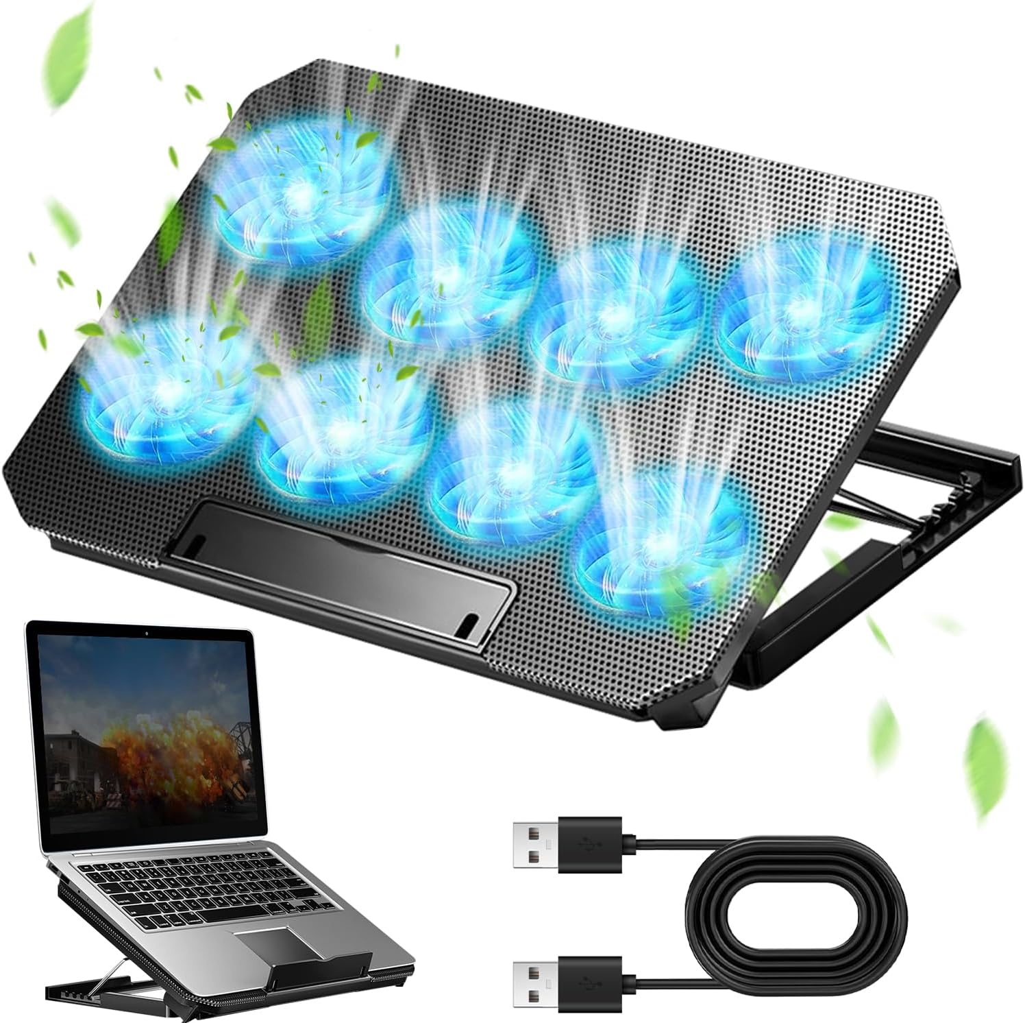 Redlemon Ventilador y Soporte para Laptop Gamer con Luz LED, Base ...