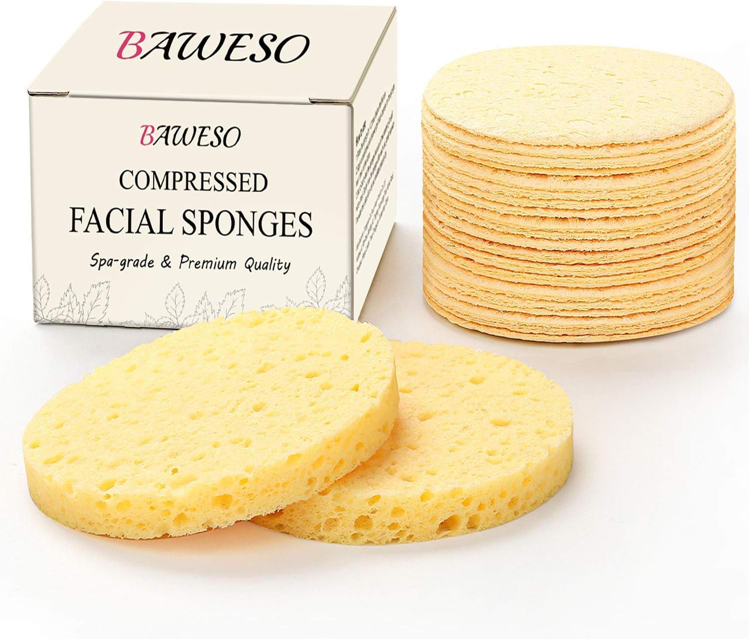 Amazon.com: Facial Sponges, MAXSOFT Compressed 100% Natural Cellulose ...