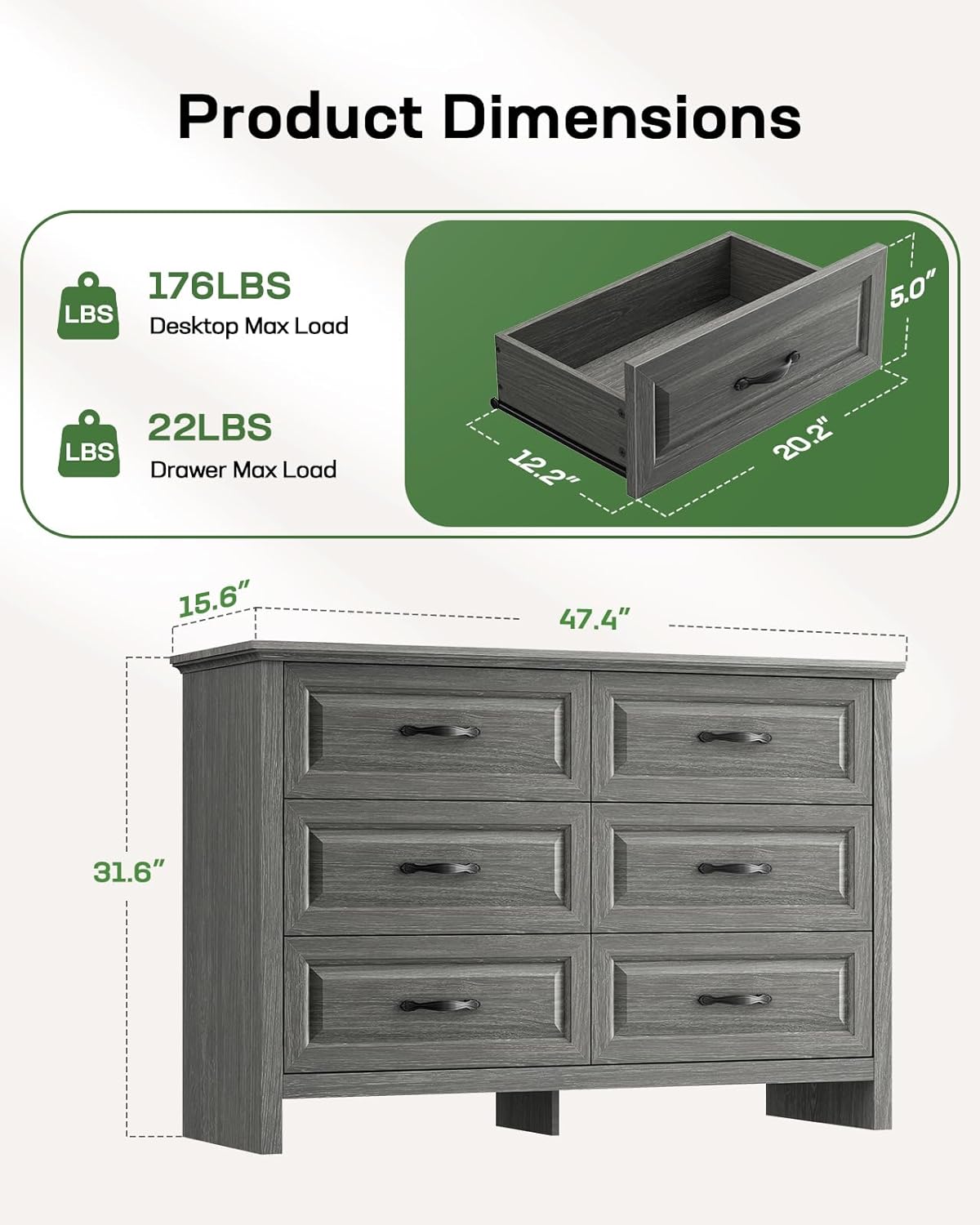 Marsail 6-Drawer Dresser (Model AMDC0) Instruction Manual