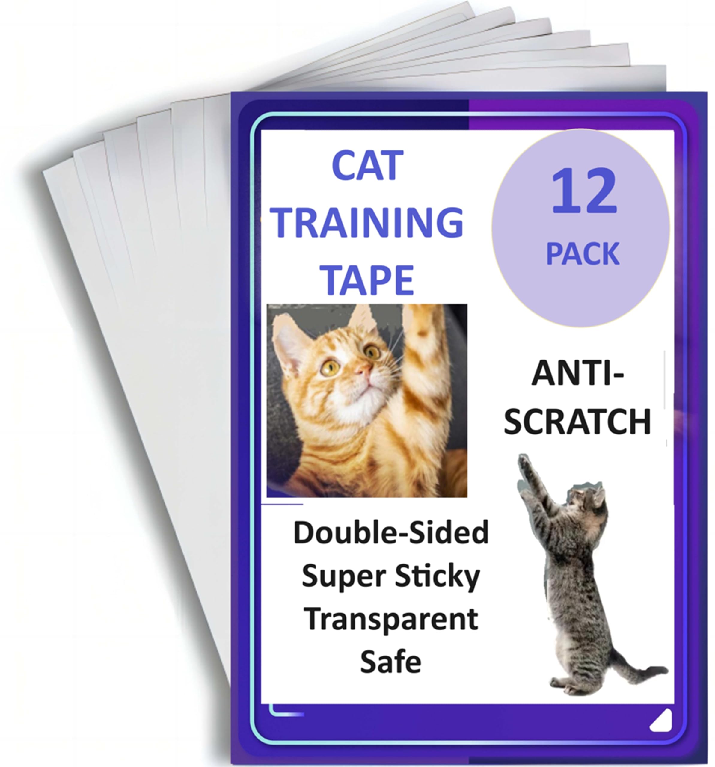 Amazon.com : Cat Scratch Deterrent Tape, 12-Pack Clear, Double-Sided ...