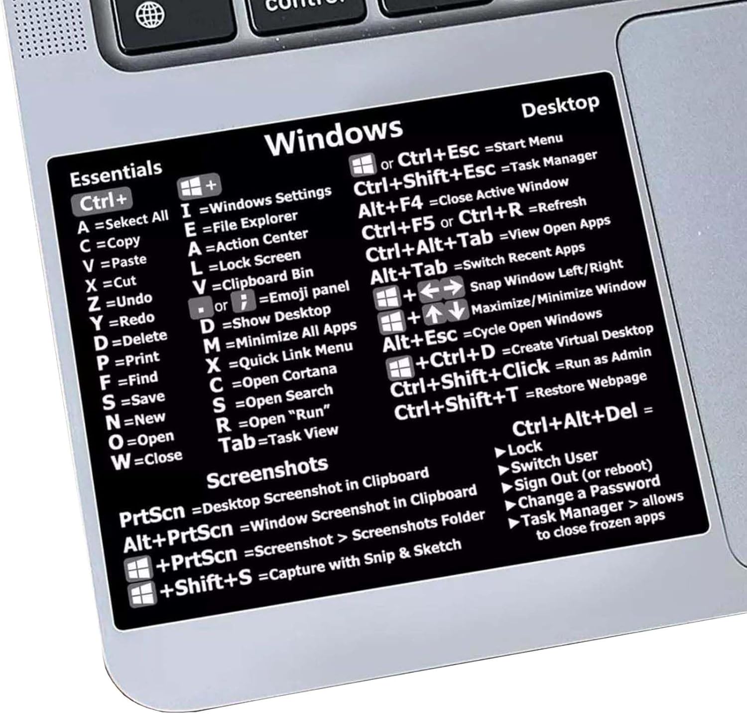 Amazon.com: 2 Set of Windows & Word+Excel Shortcut Stickers Quick ...