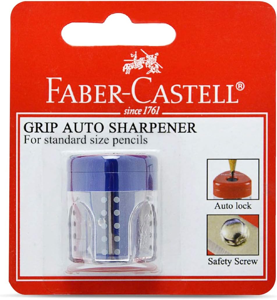 Faber-Castell Mini Grip Sharpener Classic Single Hole, Assorted Colurs ...