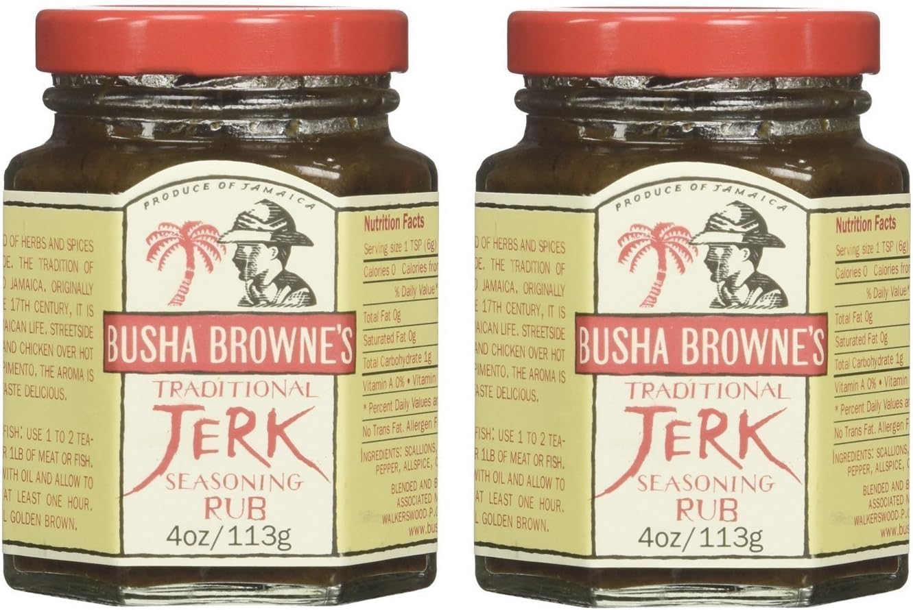 Amazon.com : Busha Browne Jerk Seasoning Rub, 4 oz : Meat Seasonings ...