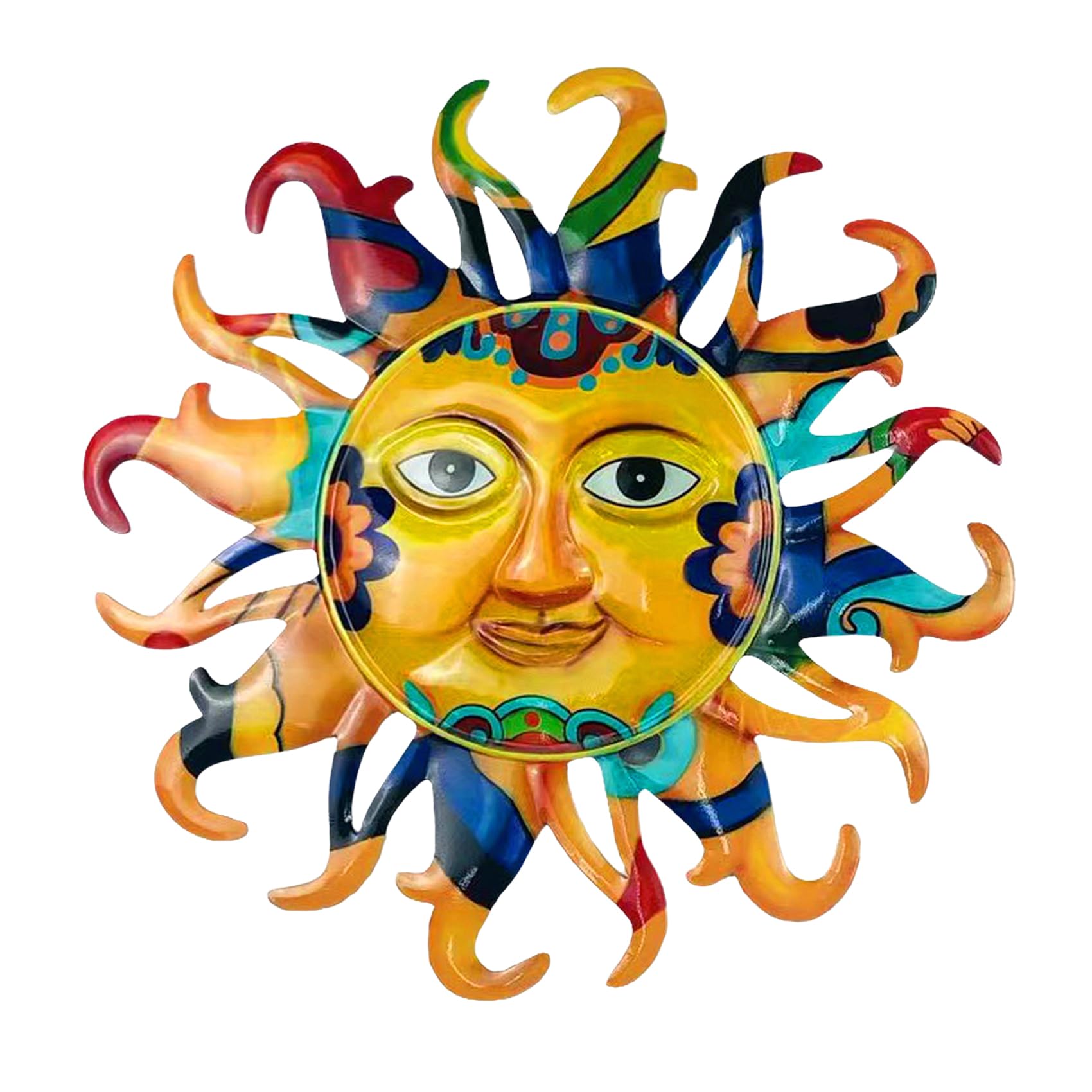 Amazon.com : Metal Sun Outdoor Wall Art Decor, Sun Face Metal Wall ...