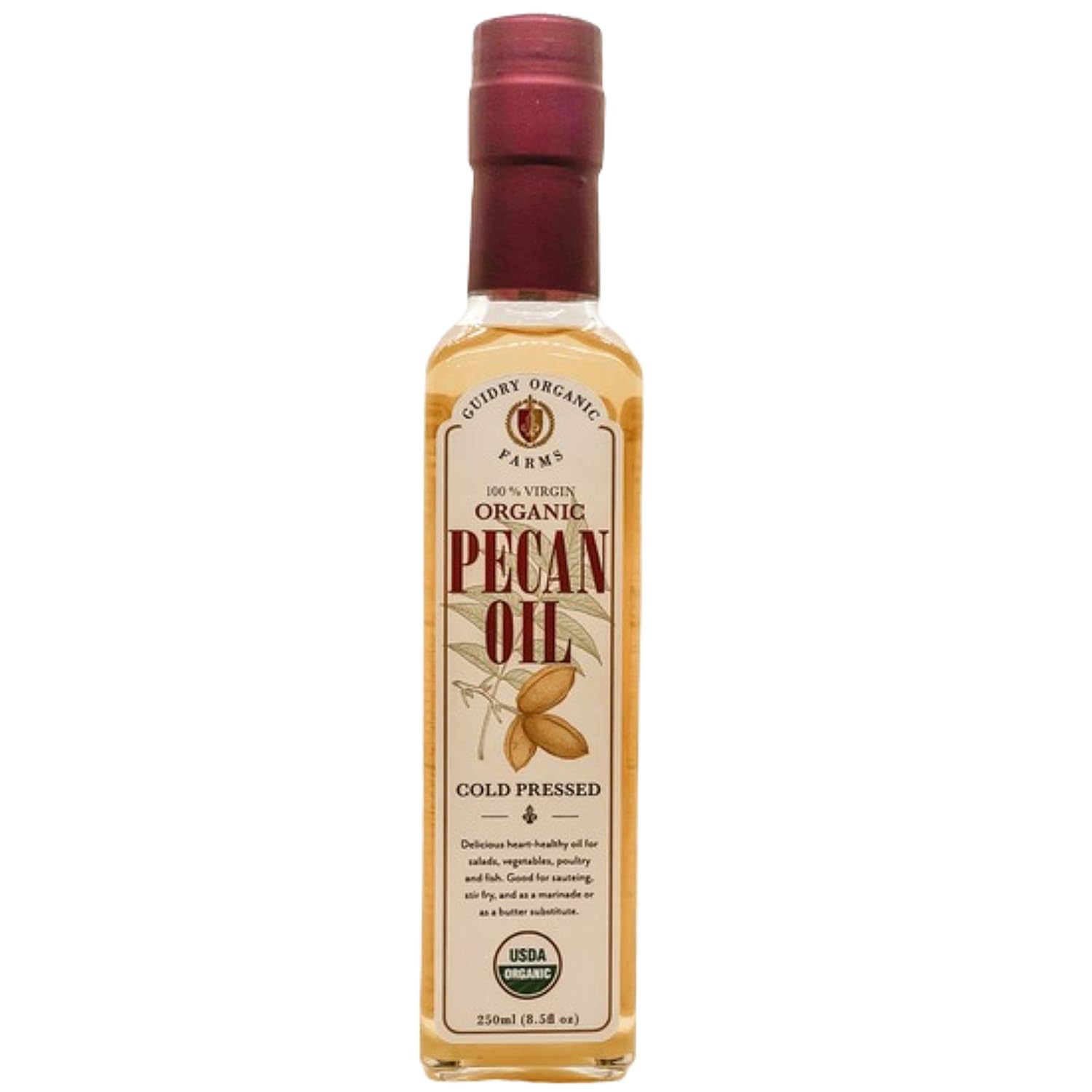 Amazon.com : Guidry Organic Farms - Pecan Oil (8.5oz/250mL), USDA ...