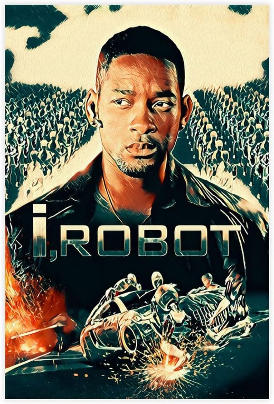 Amazon.com: I Robot Movie Poster Living Room Bedroom Study Canvas ...