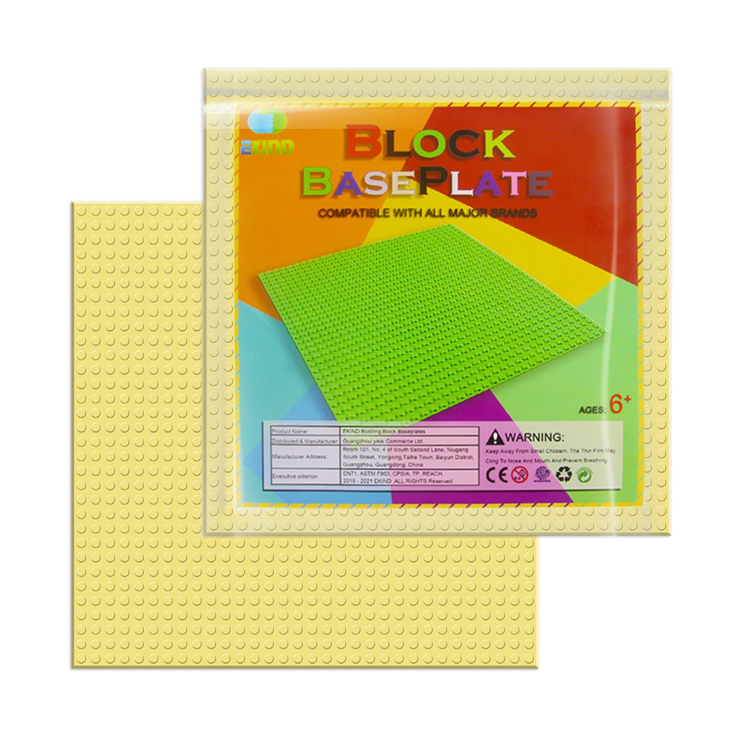 Buy EKIND Classic Building Brick Plates, 10 inch x 10 inch Base Plates ...