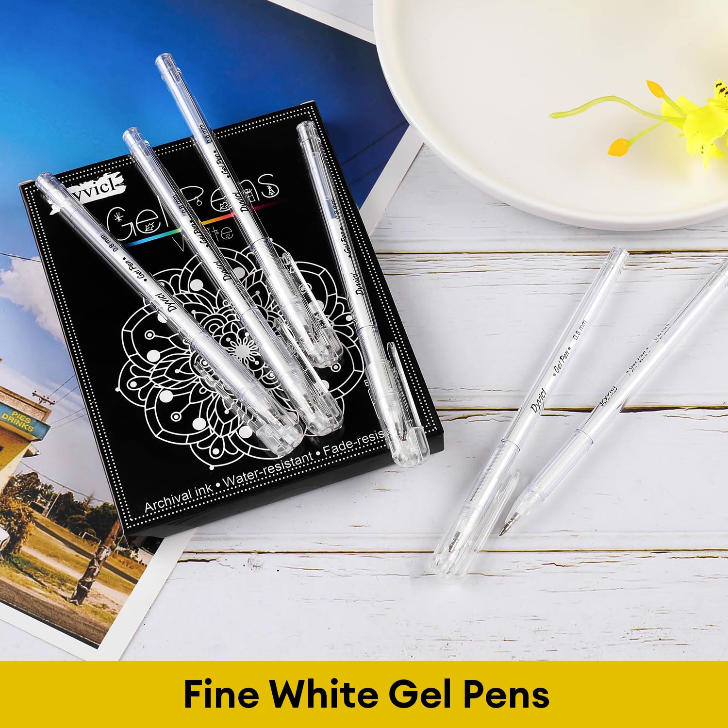 Snapklik.com : White Gel Pens, 0.8 Mm Fine Point Pens Gel Ink Pens For ...