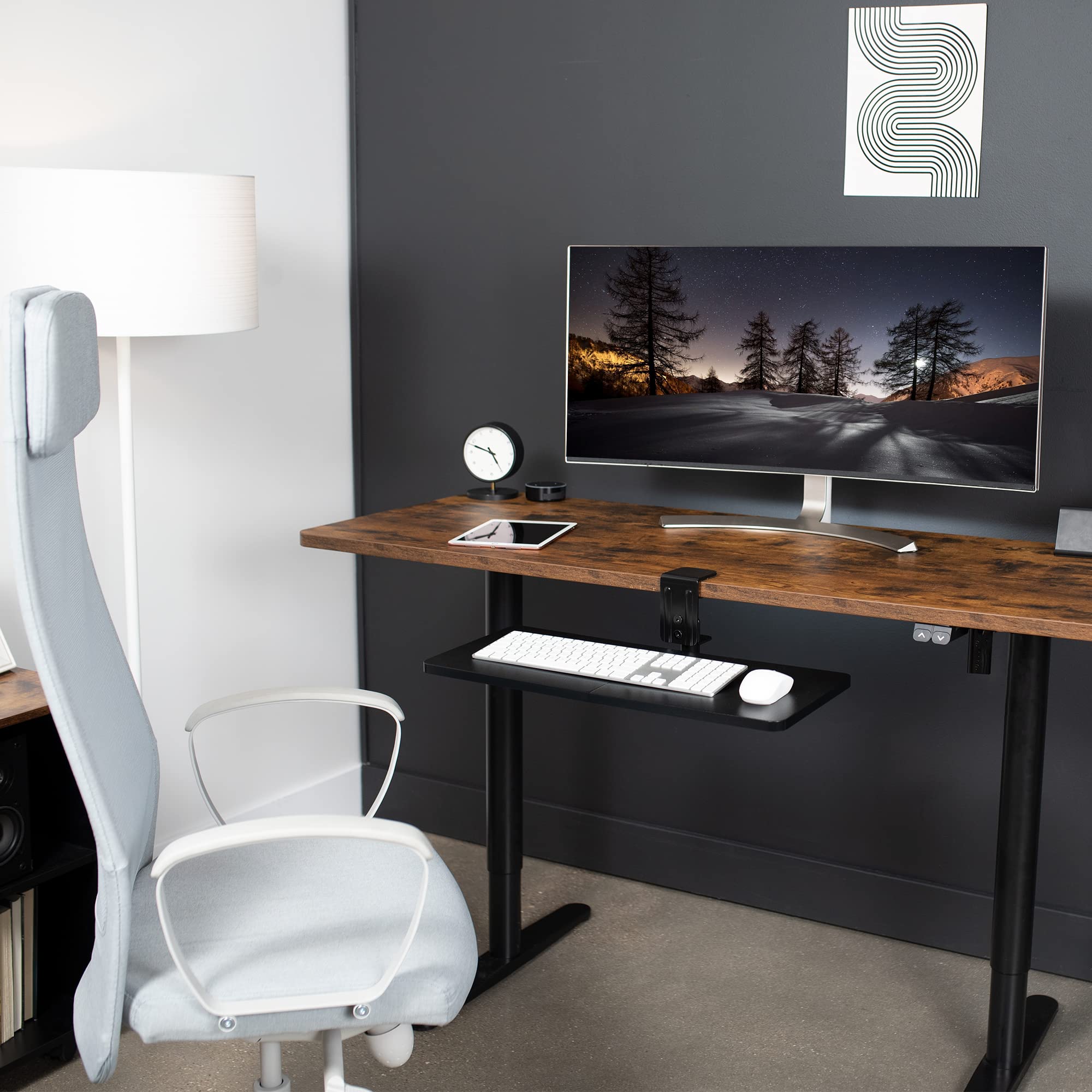 VIVO Clamp-on Rotating Computer Keyboard and Mouse Tray, Swiveling 25 x ...