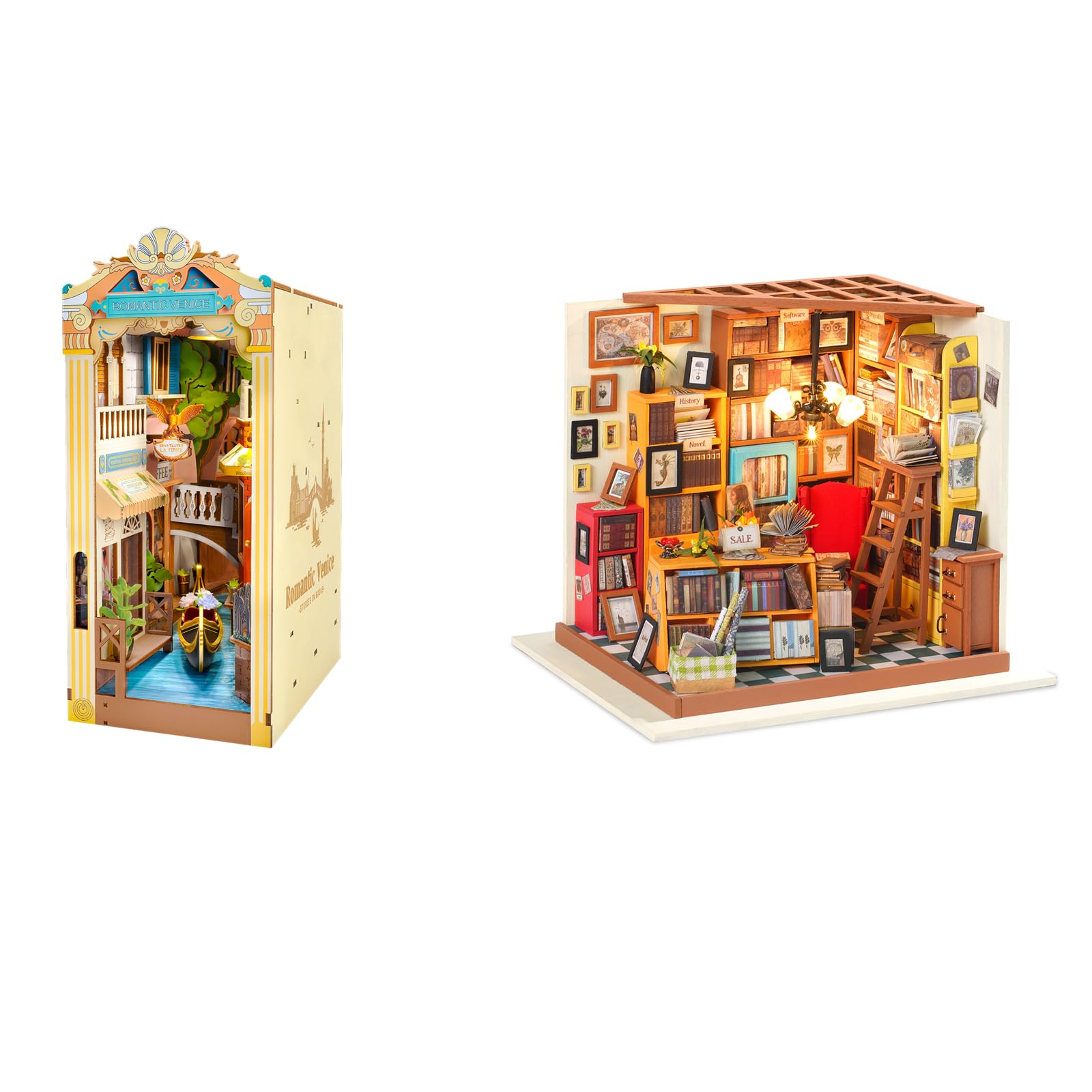 Amazon.com: Rowood DIY Miniature House Kits Bundle Book Nook,Romantic ...