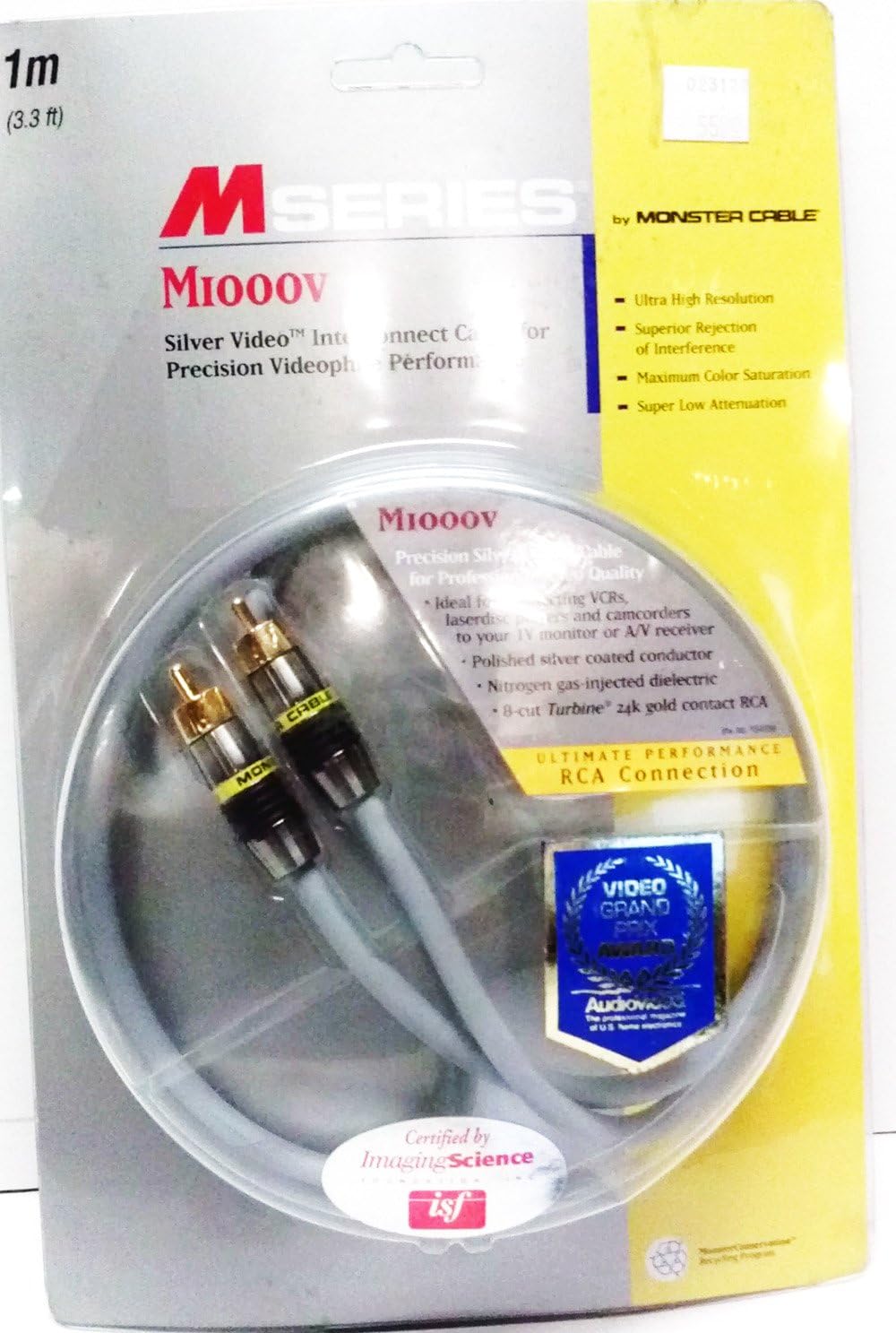 Amazon.com: Monster Cable M1000v 1m Silver Video Interconnet Cable for ...