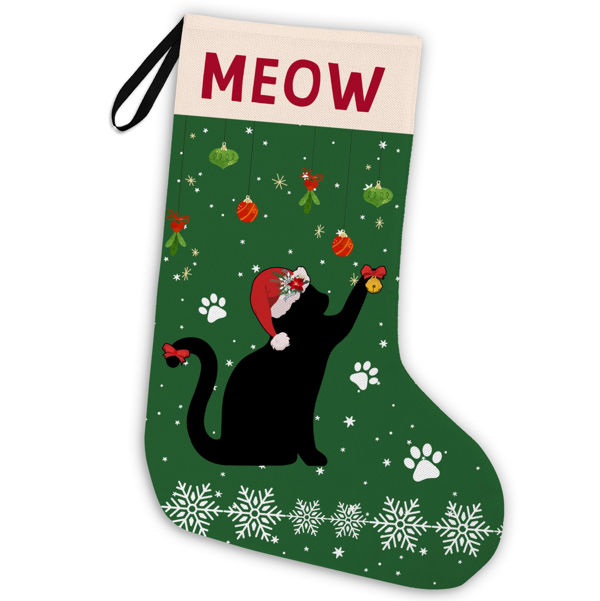 Amazon.com: KFXHANGD Cat Christmas Stocking 18 Inches, Cat Stockings ...