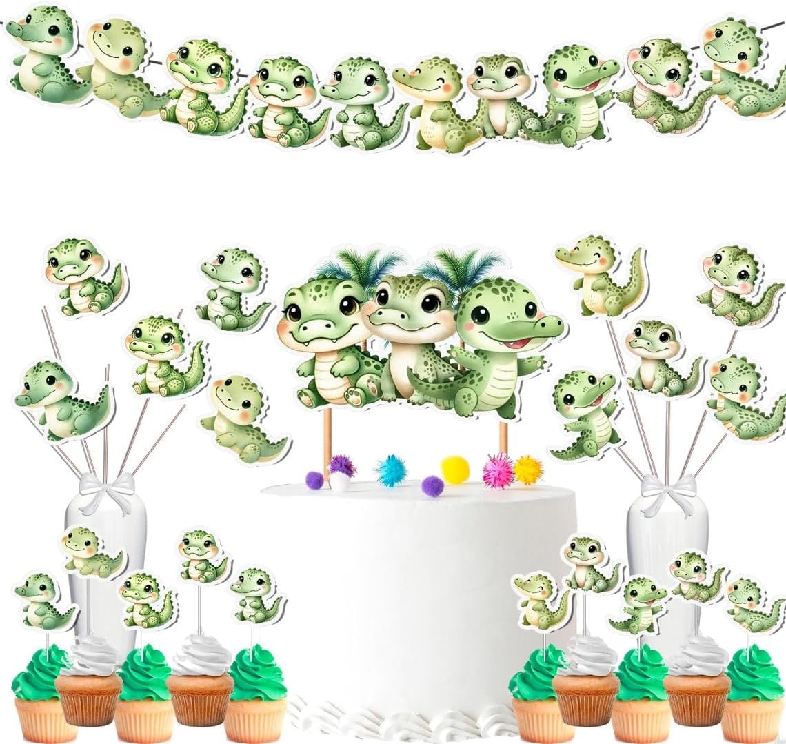 Amazon.com: Complete Crocodile Party Set - Includes Cake Toppers ...