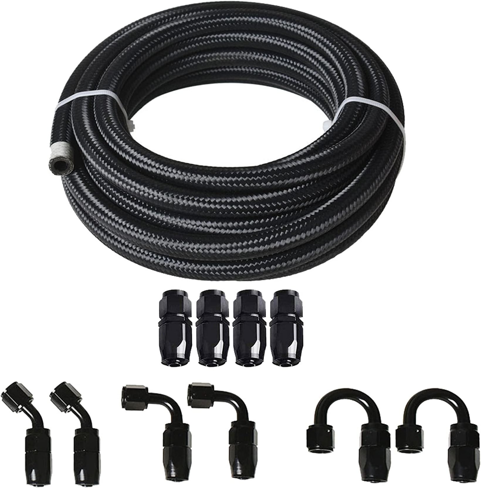Amazon.com: 3/8 6AN 20FT Fuel Line Hose Kit, Stainless Steel Braided ...