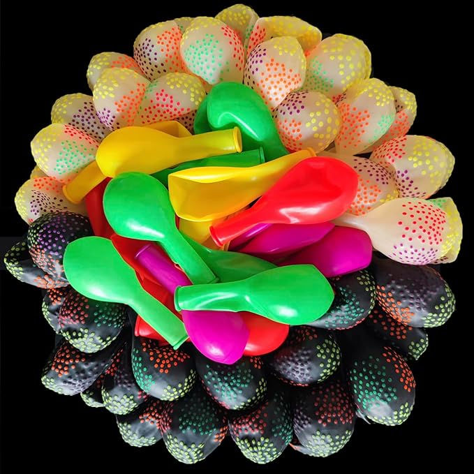 Amazon.com: 90 Pcs UV Neon Balloons 12 Inch Mini Polka Dot Blacklight ...