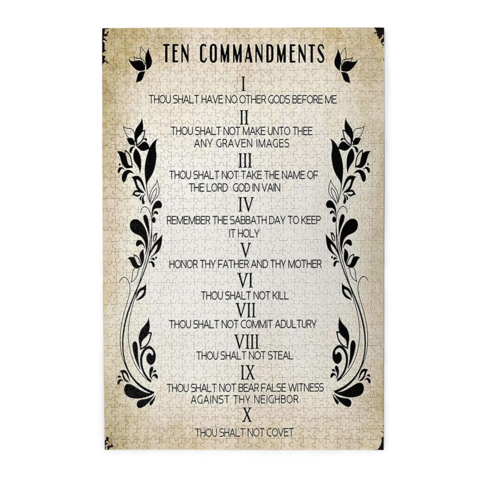 Amazon.com: Vintage Ten Commandments Antique Verse Christian 10 ...