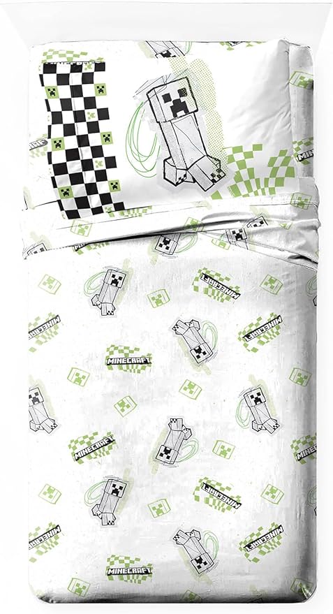 Amazon.com: Jay Franco Minecraft Creeper Twin Size Sheet Set - Super ...